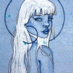 Printed canvas wall decor "Blue soul" - from an original watercolour ...